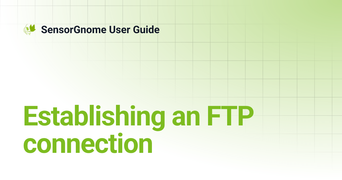 Establishing an FTP connection | SensorGnome User Guide
