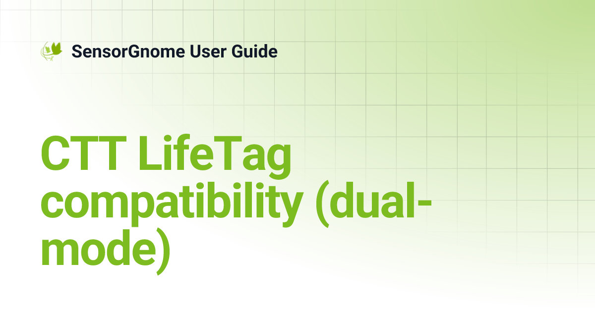 CTT LifeTag compatibility (dual-mode) | SensorGnome User Guide