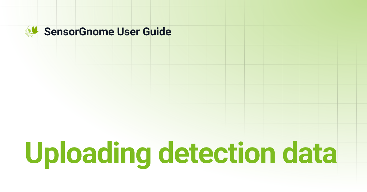 Uploading detection data | SensorGnome User Guide