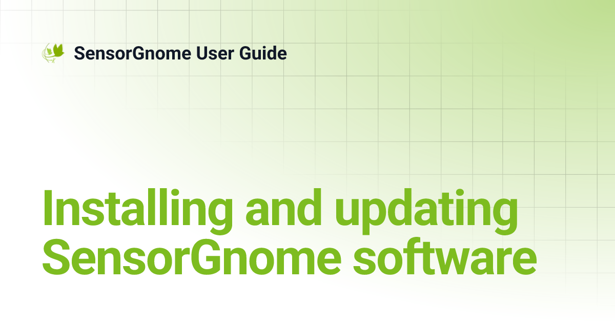 Installing and updating SensorGnome software | SensorGnome V1 (Legacy) | SensorGnome User Guide