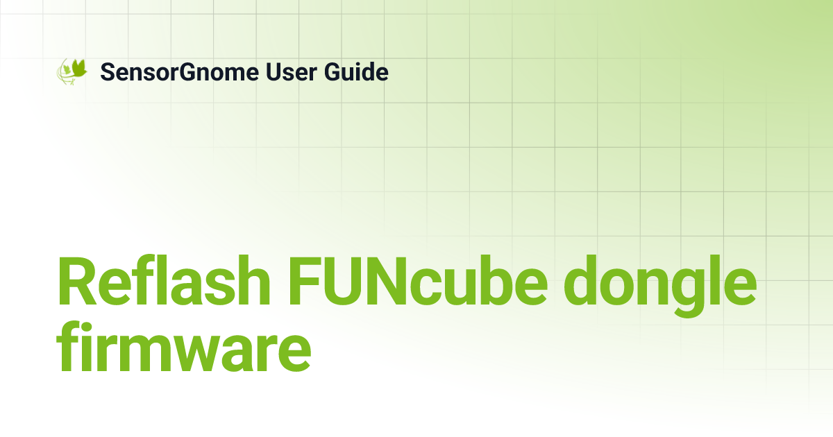 Reflash FUNcube dongle firmware | SensorGnome User Guide