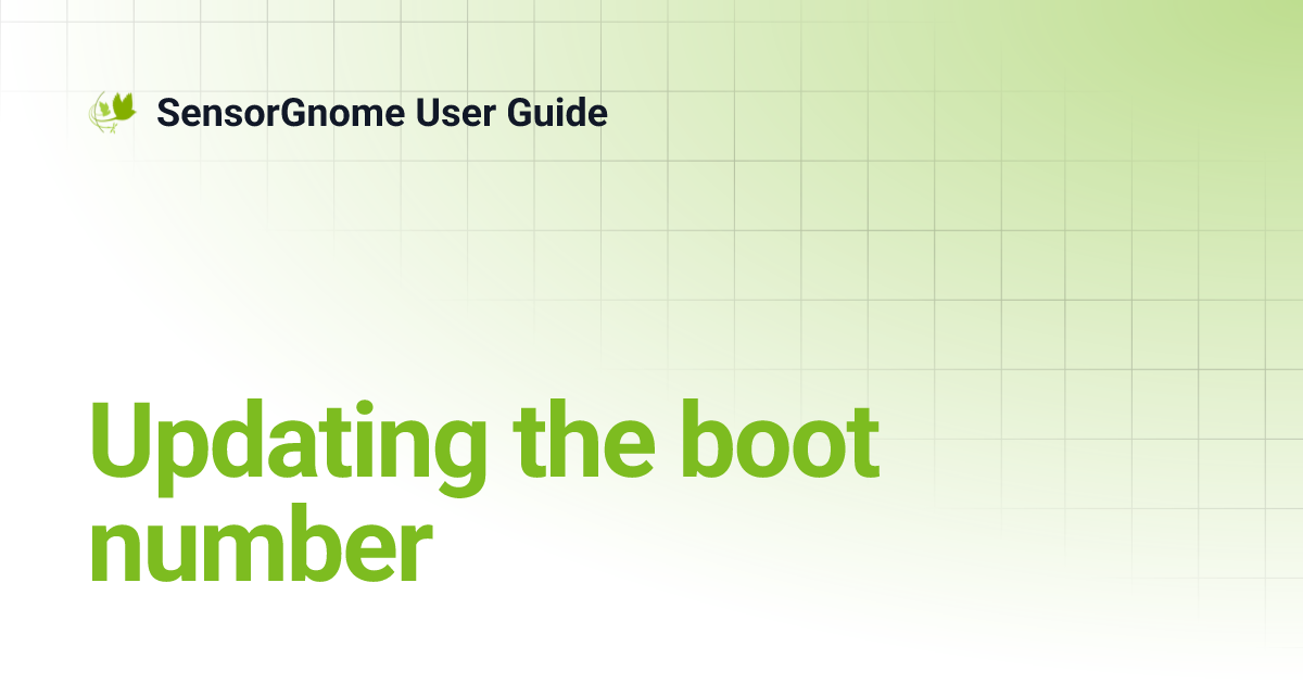 Updating the boot number | SensorGnome User Guide