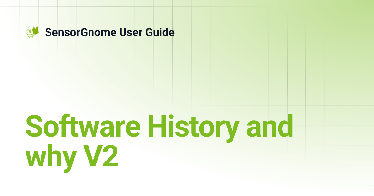 Software History and why V2 | SensorGnome User Guide